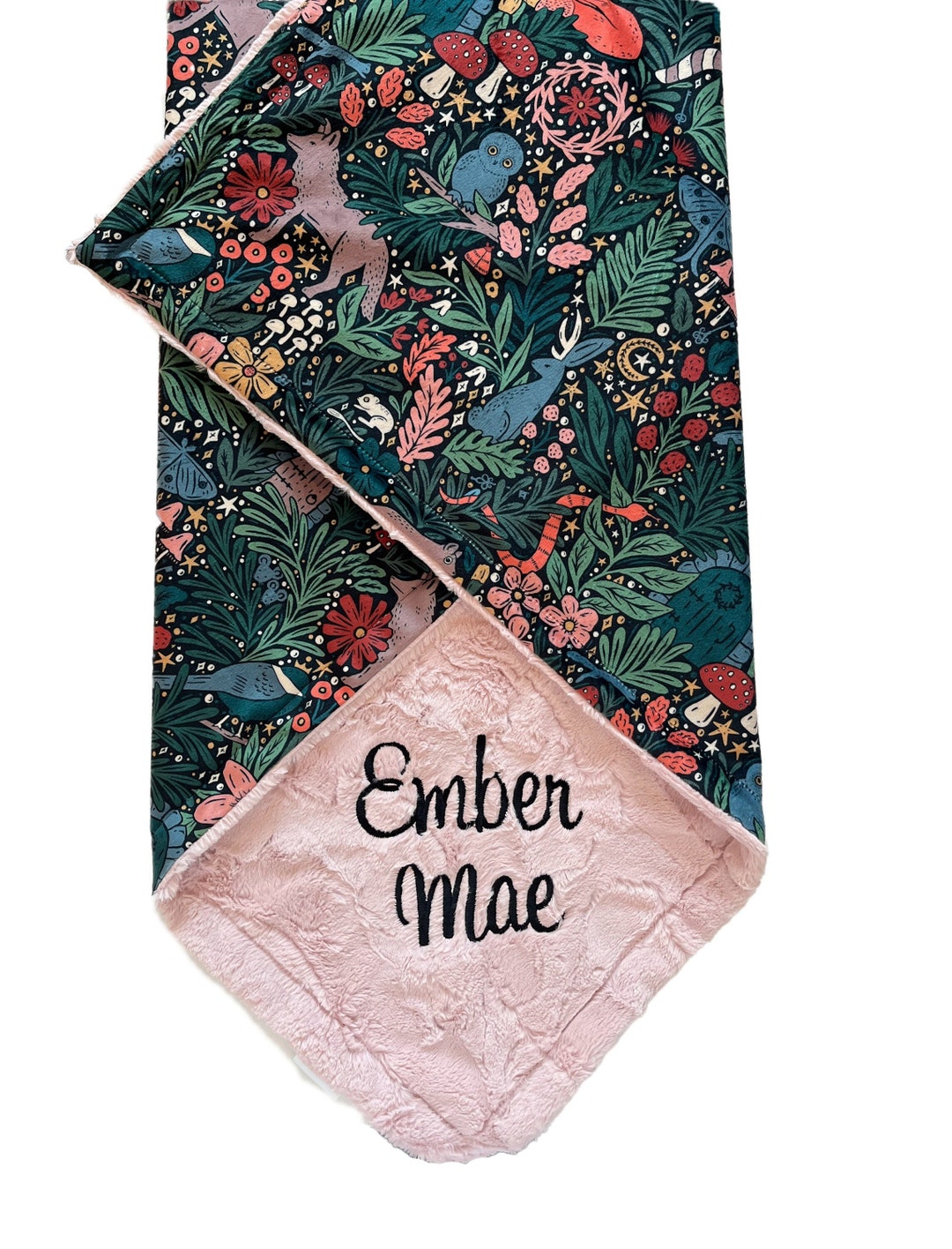 Whimsical Baby Blanket, Enchanted Forest Lovey Blanket, Minky Blanket ...