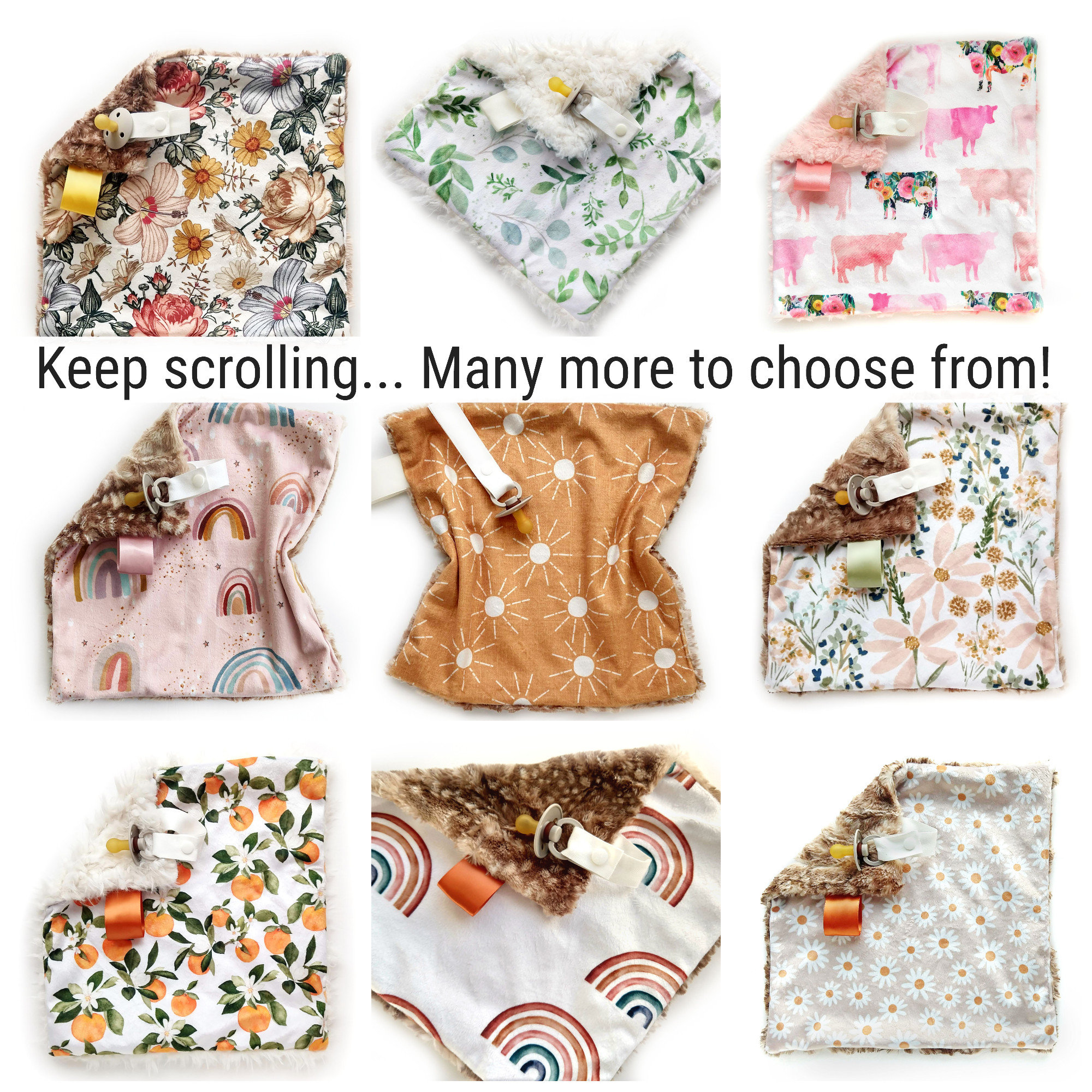 Buffalo Pacifier Blanket Navy Blue Bison Lovey Baby Pacifier - Etsy