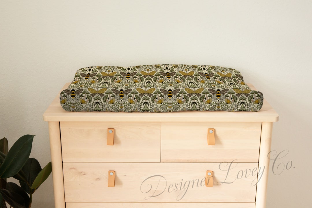 Bees and Moths Changing Pad Cover, Mini Crib Sheet, Mushrooms Baby ...