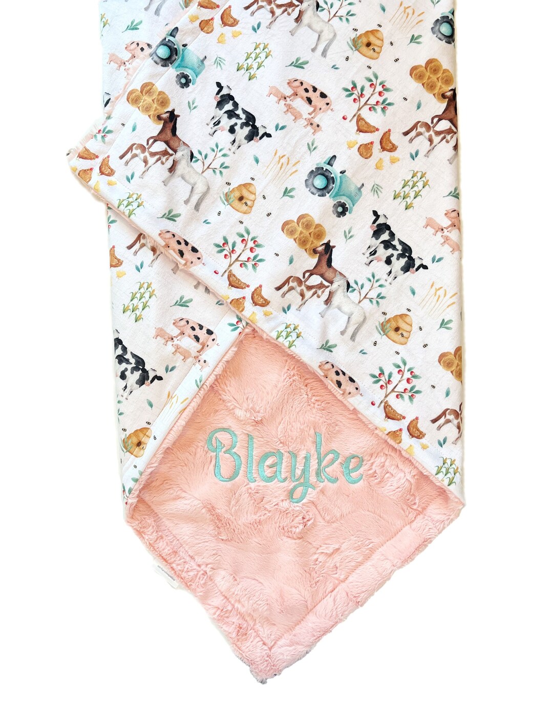 Farm Animals Minky Baby Blanket: Counting Nursery Decor - Etsy