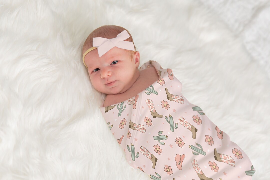 Baby Girl Western Swaddle Blanket, Newborn Baby Girl Swaddle Set ...
