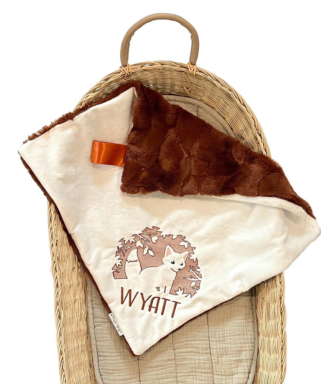 Embossed Fox Lovey Blanket. Woodland Lovey for Babies. Minky Baby Lovie ...