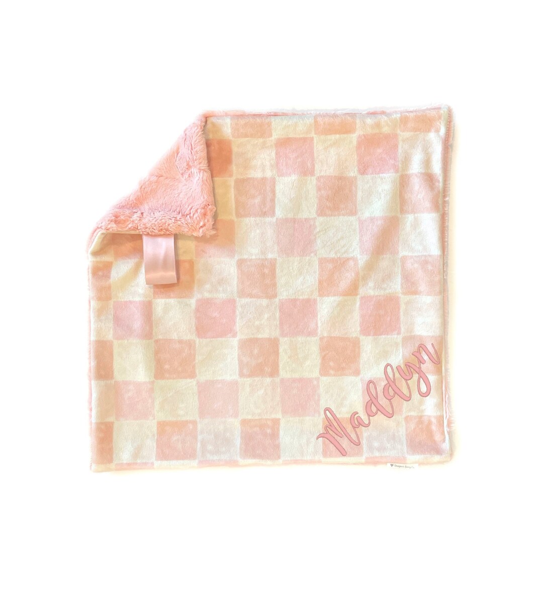 Boho Checkers Lovey Blanket, Personalized Lovey for Babies, Minky Lovie ...