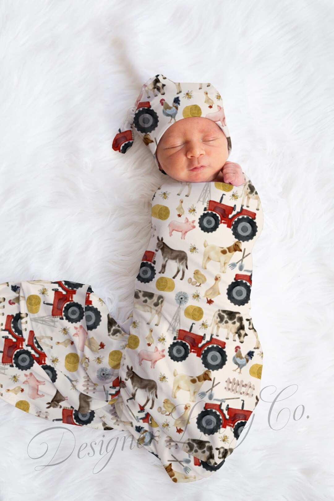 Farm Swaddle Blanket, Tractor Baby Boy Swaddle - Etsy