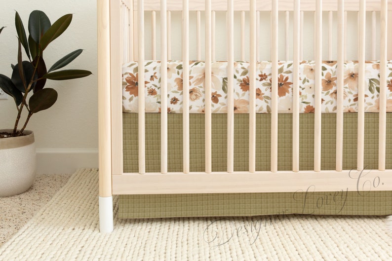 Boho Crib Sheet, Cream Floral Baby Crib Sheet, Earth Tone Nursery ...