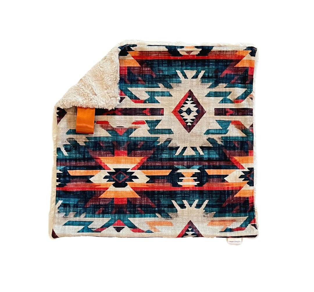 Mexican Minky Lovey for Babies, Southwest Lovey Blanket, Personalized ...