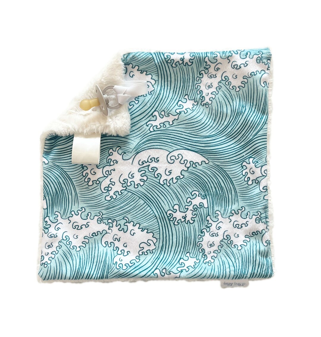 Ocean Waves Pacifier Blanket, Ocean Surf Minky Lovey, Binky Blanket - Etsy