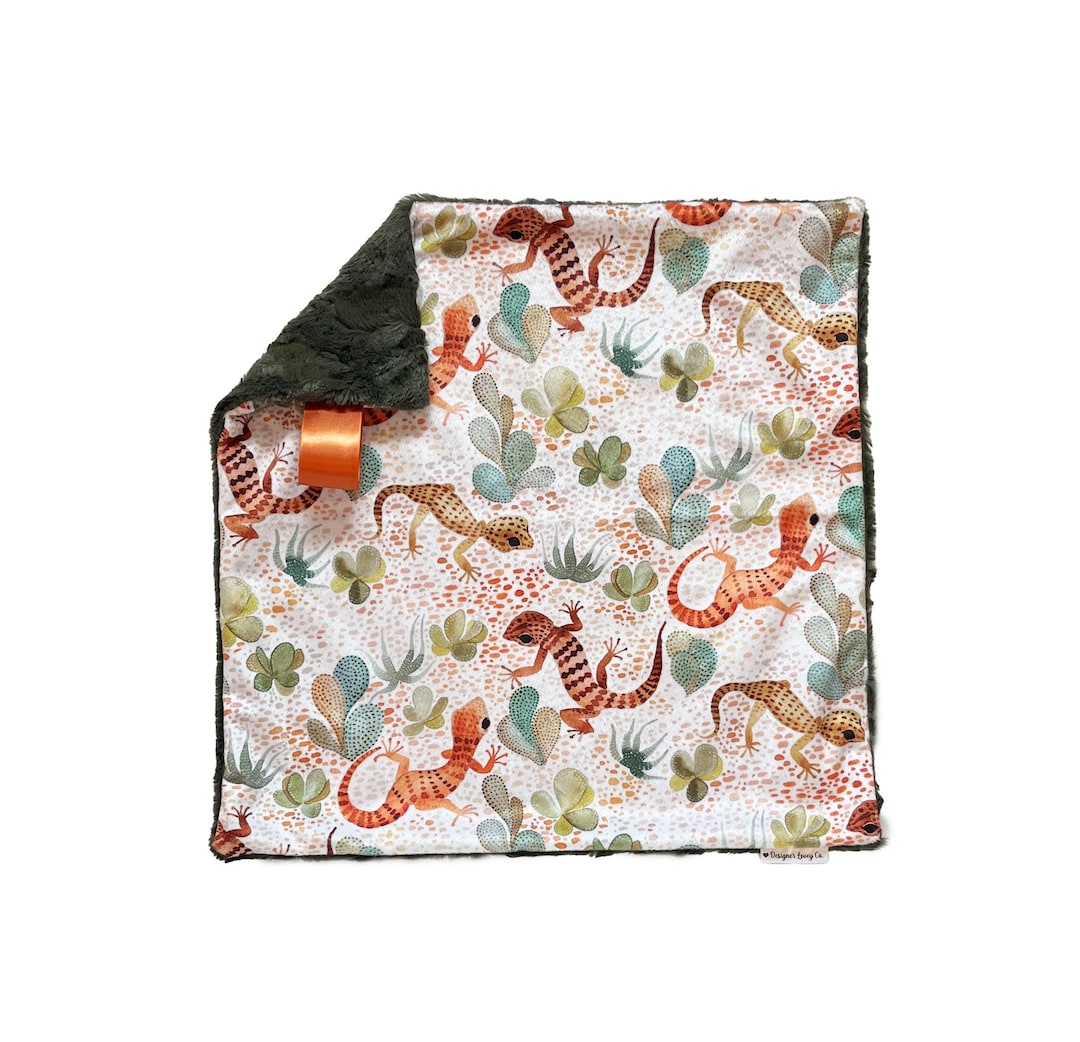 Gecko Lovey, Adorable Minky Lizard Security Blanket - Etsy