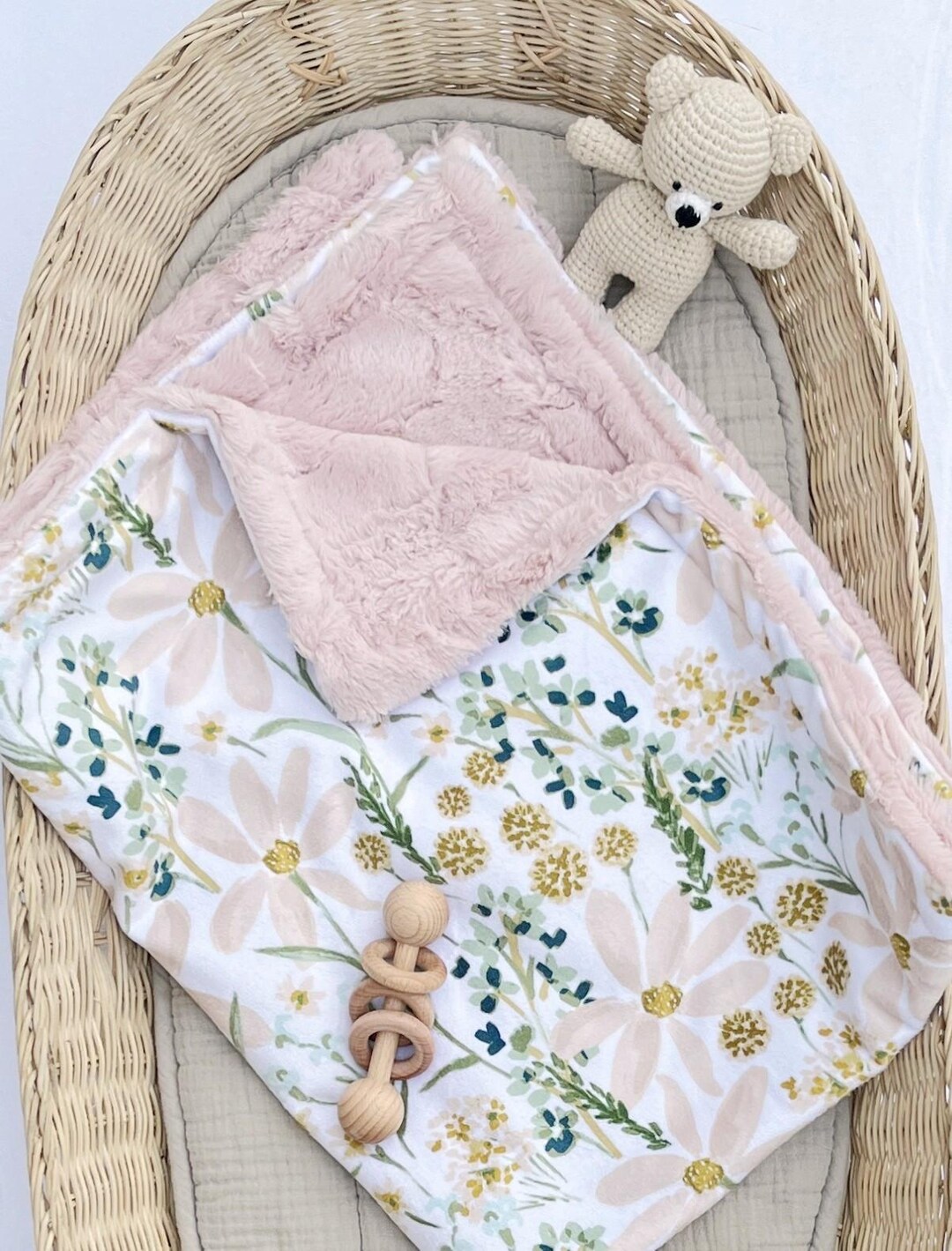 Baby Blanket, Baby Girl Lovey for Babies, Personalized Lovey, Daisy ...