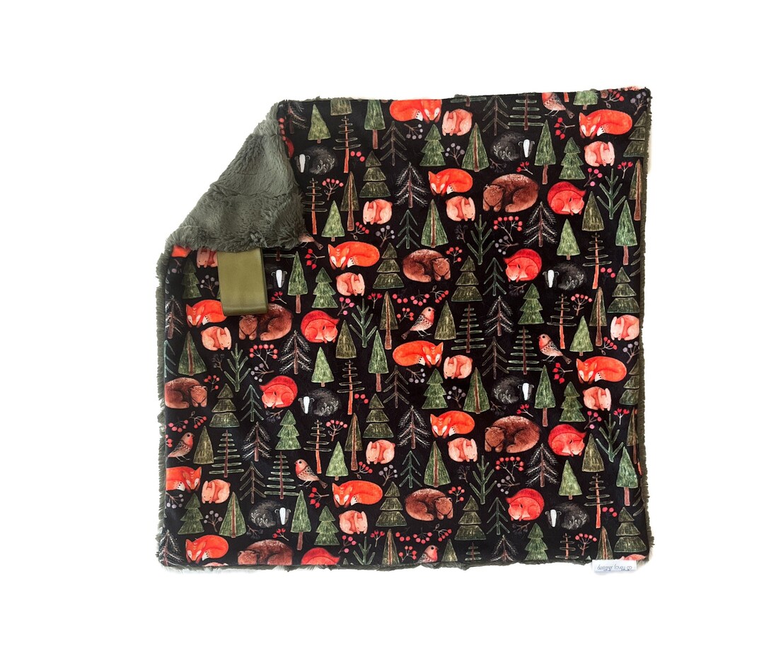 Forest Animals Lovey Blanket, Minky Lovey for Babies, Security Blanket ...