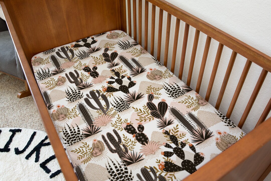 Cactus Baby Crib Sheet, Desert Cactus Changing Pad Cover, Southwestern ...