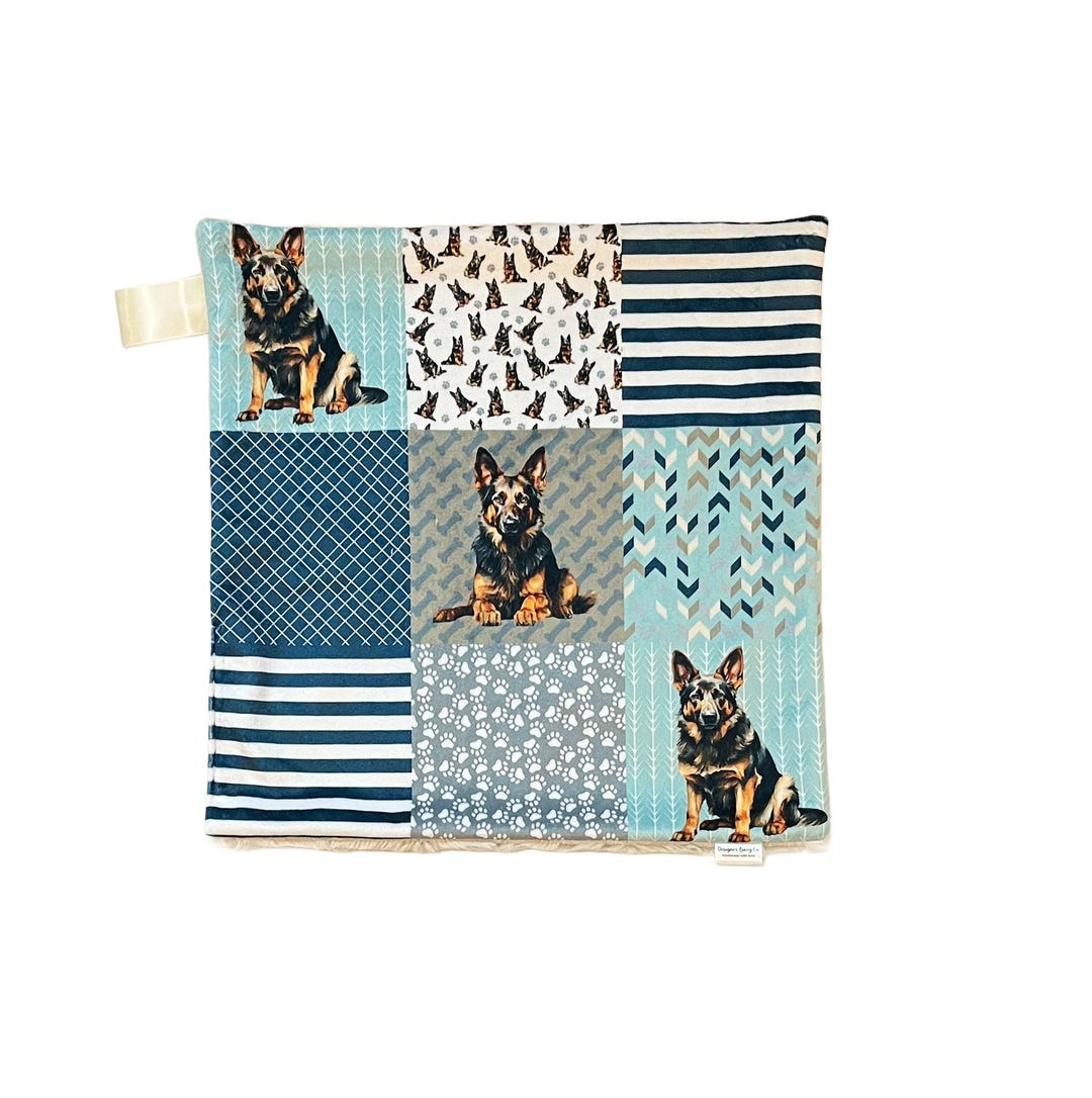 German Shepherd Puppy Lovey, Minky Dog Lovey for Baby, Security Blanket ...