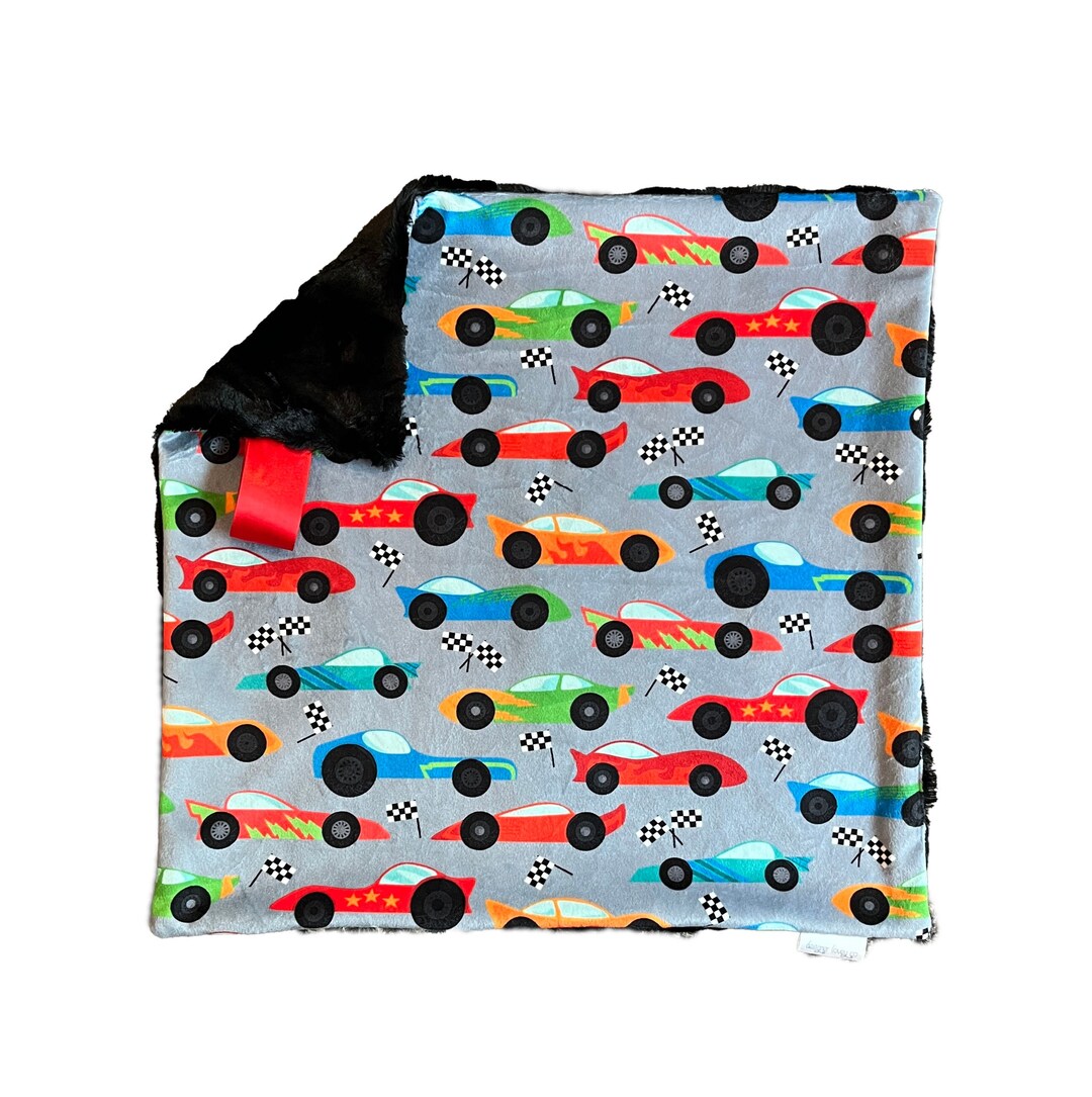 Race Car Lovey Blanket, Personalized Lovey for Babies, Security Blanket ...