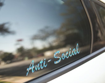 Anti Social Car Decal - Etsy