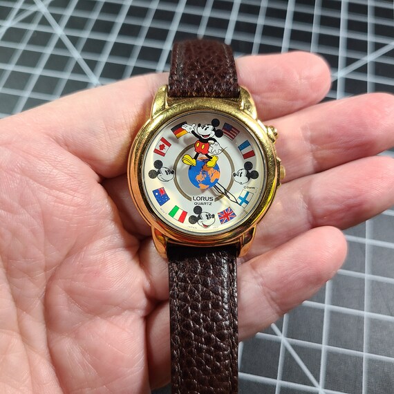Rare Collectible Mickey Musical Flag Wrist Watch - Gem
