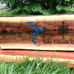 Lake Sign Lake Wall Art Completely Customizable Any Lake - Etsy