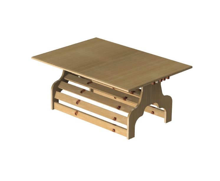 Plywood Desk Dxf File, Coffee Table Dxf File, Laser Cut Table File, Cnc ...