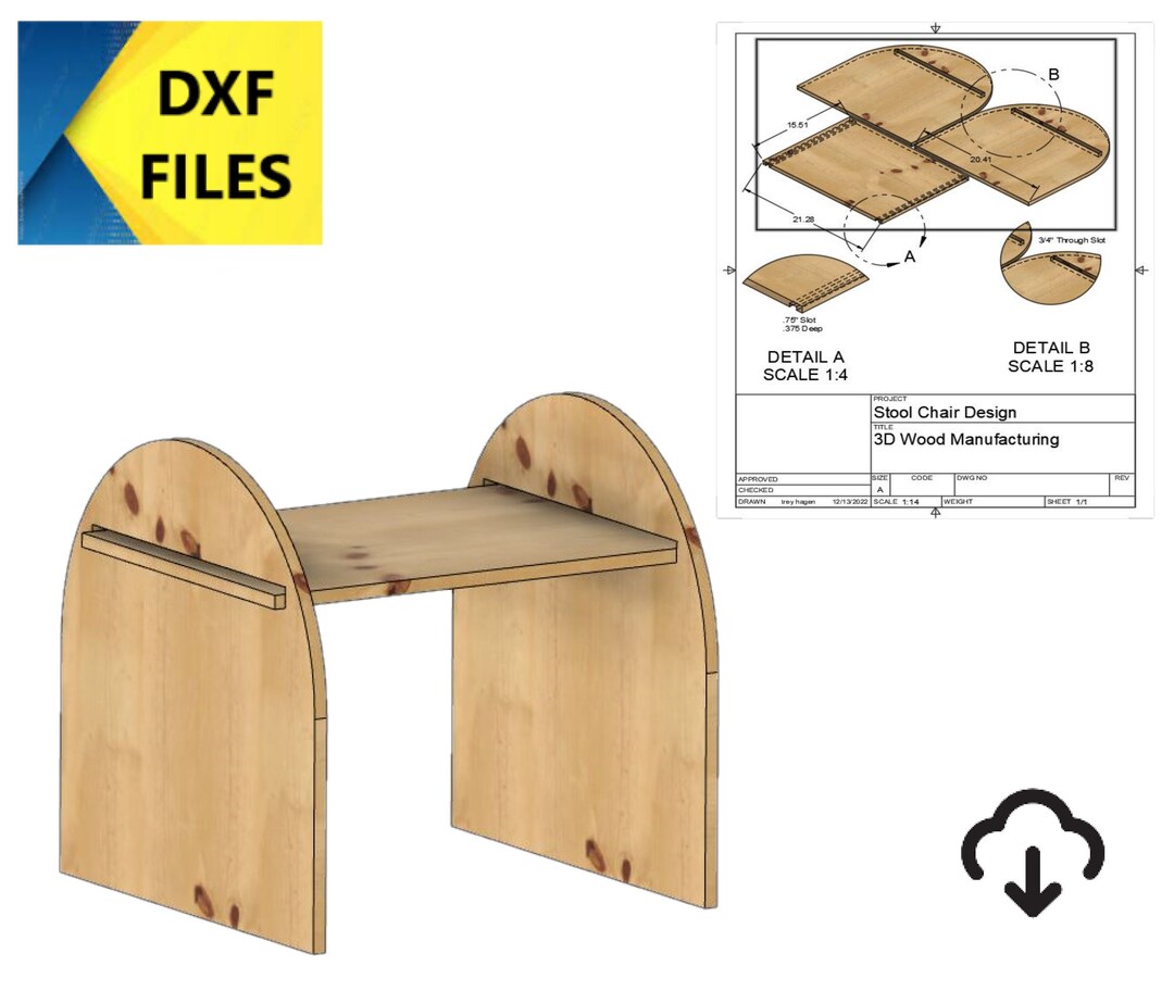 Stool Laser Cut File, Cnc Dxf Stool File, Digital Download Cnc File ...