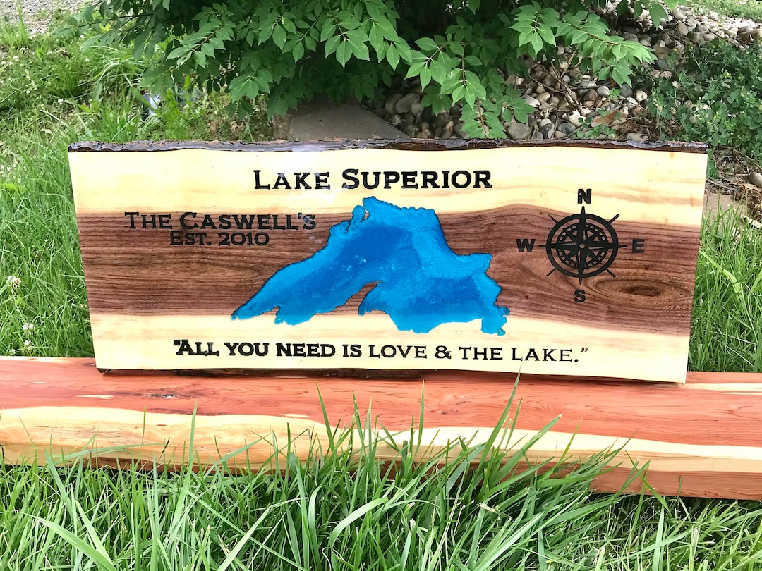 Lake Sign Lake Wall Art Completely Customizable Any Lake - Etsy