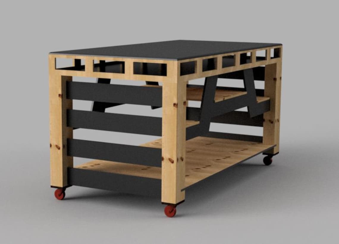 Shop Work Table Dxf Files, Cnc Dxf Shop File for Workbench, Rolling ...