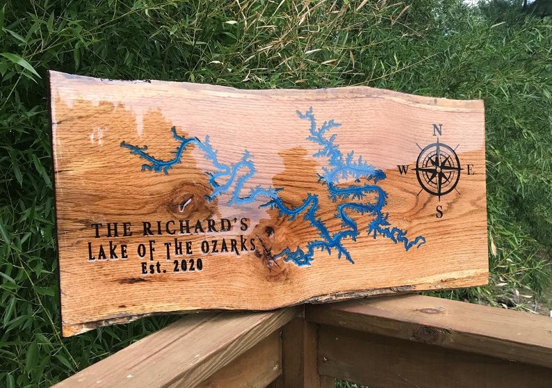 Lakehouse Signs Home decor cnc engraved lived edge lake | Etsy