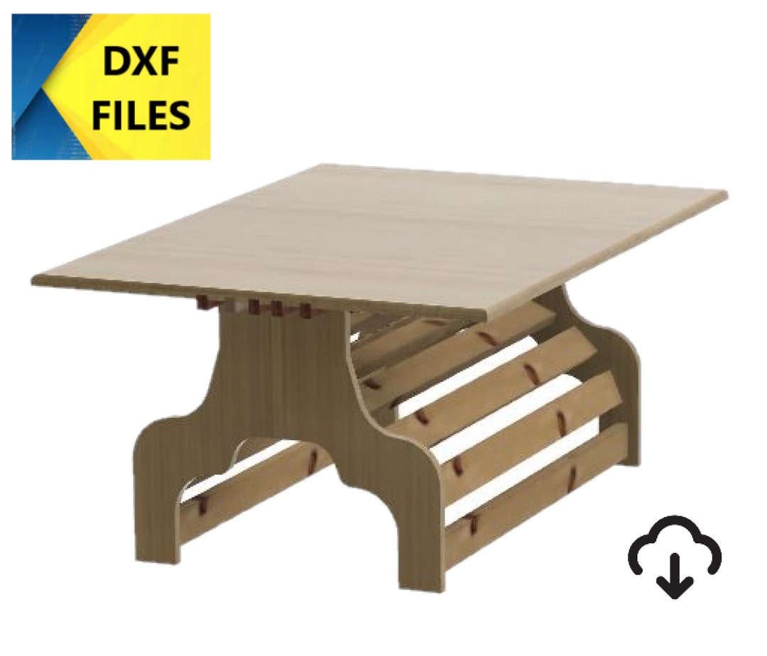Plywood Desk Dxf File, Coffee Table Dxf File, Laser Cut Table File, Cnc ...