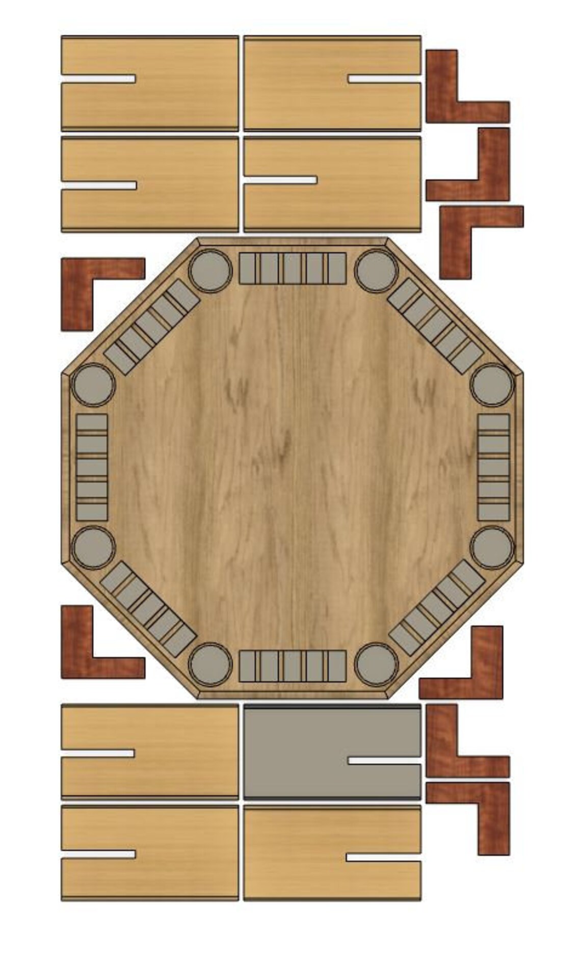 Poker Table Dxf File, Dxf Poker Table, Dxf Table Cnc Cutting Files for ...