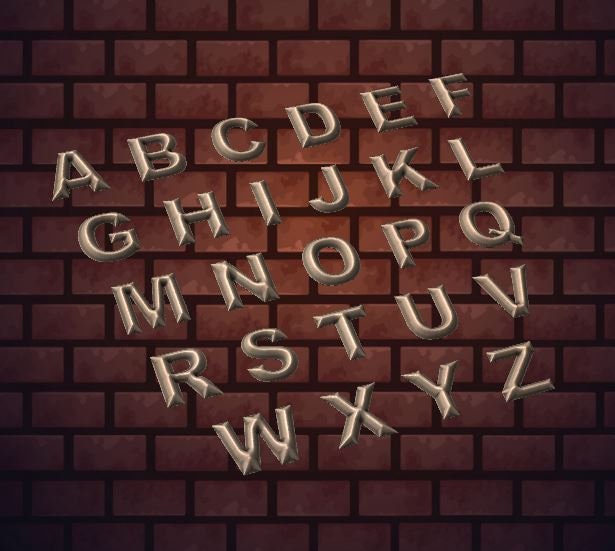 Prismatic Letters, Alphabet Prismatic Letters, 3d Letters, Cnc Cut File ...