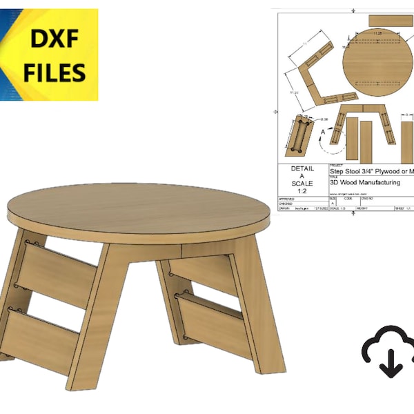 Cnc Cut Files Step Stool - Etsy