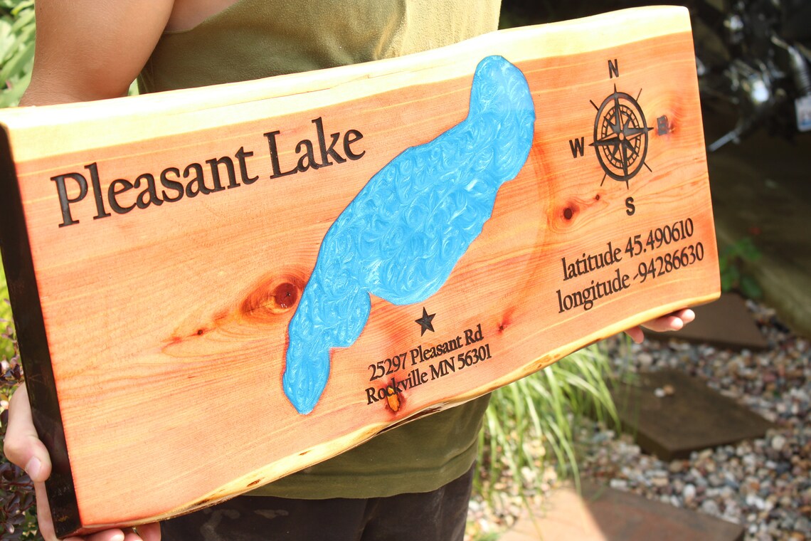 Lakehouse Signs Home Decor Custom Lake Sign Lived Edge Lake - Etsy