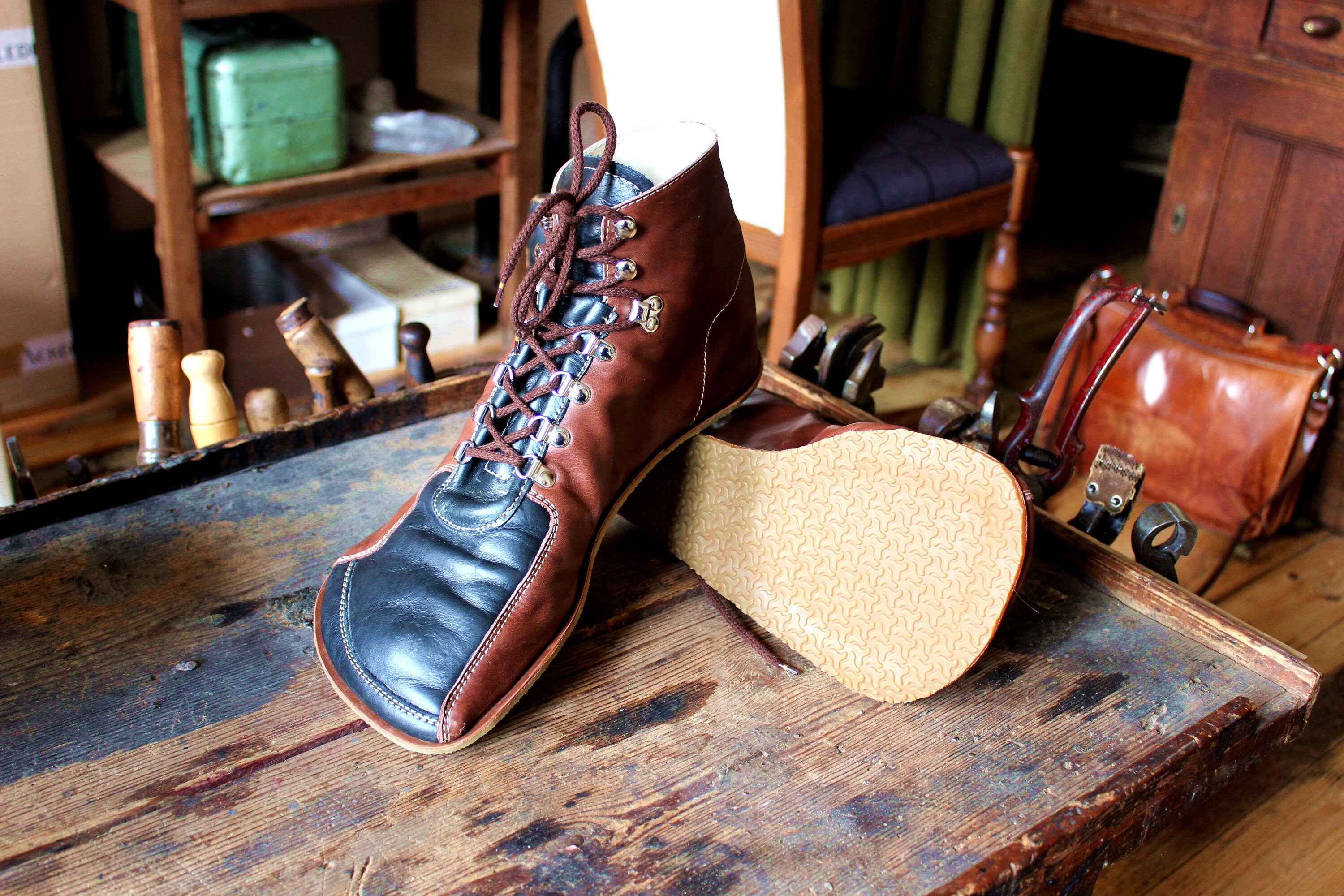 Mod.6 Leather Barefoot Shoes From the Shoemaker Mid Cut - Etsy