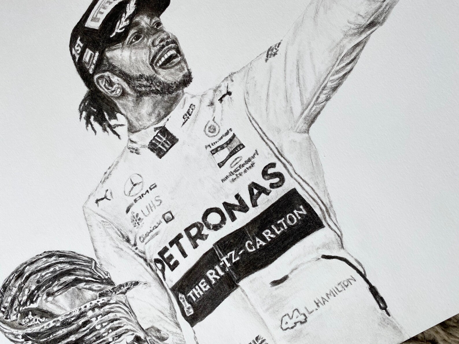 Lewis Hamilton - A1 / A2 / A3 Print of an Original Drawing - Charcoal ...