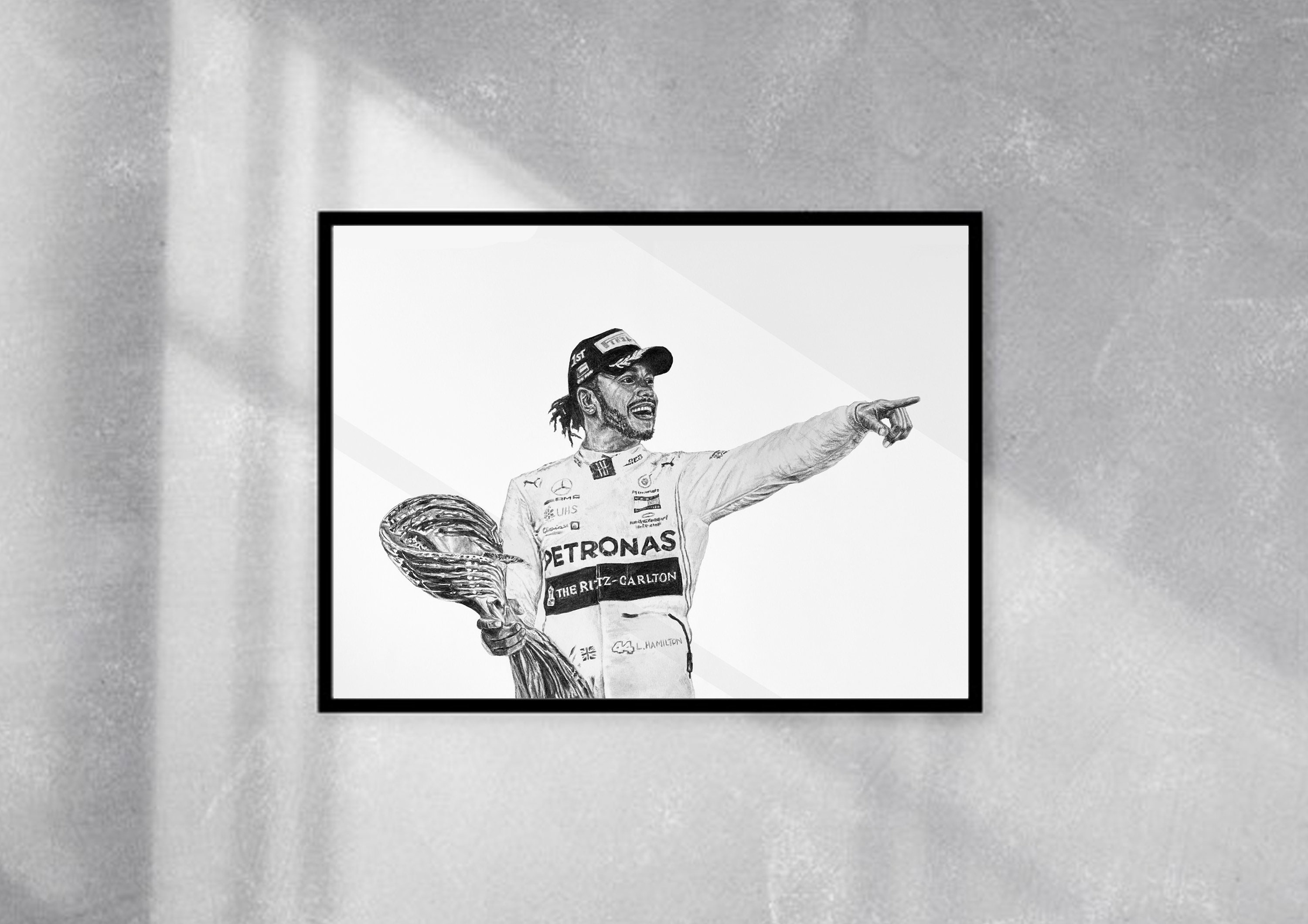 Lewis Hamilton - A1 / A2 / A3 Print of an Original Drawing - Charcoal ...