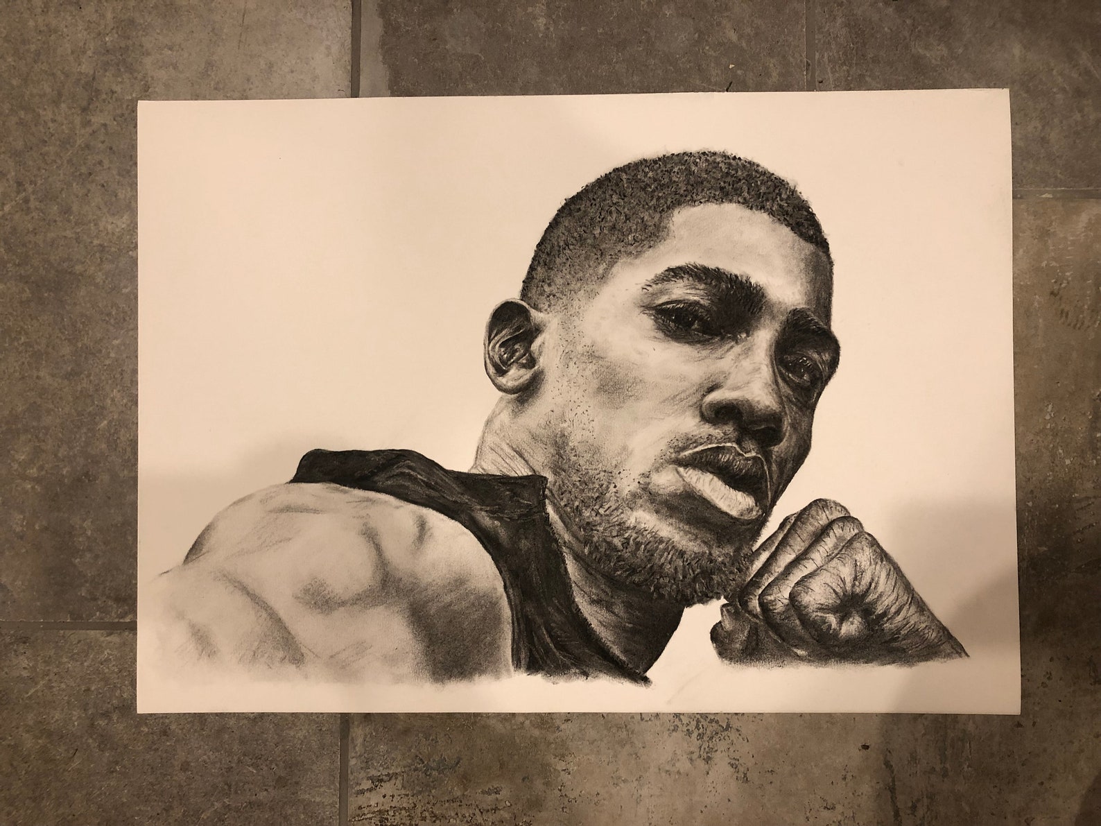 Original Anthony Joshua A2 Charcoal Drawing / Boxing / - Etsy
