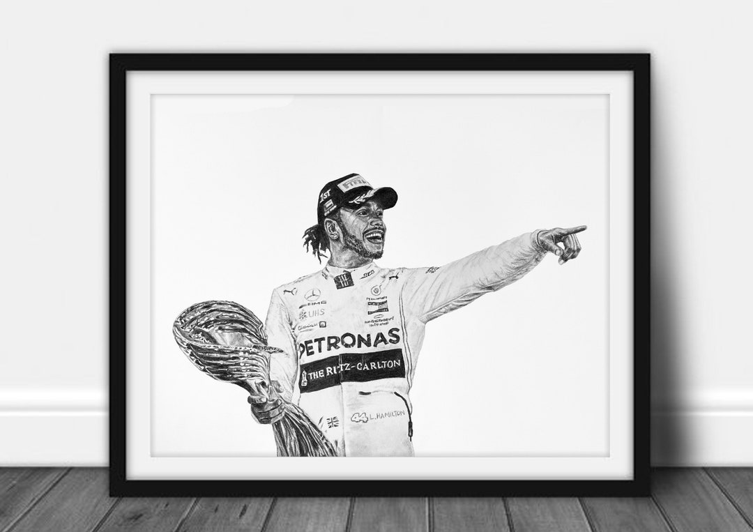 Lewis Hamilton - A1 / A2 / A3 Print of an Original Drawing - Charcoal ...