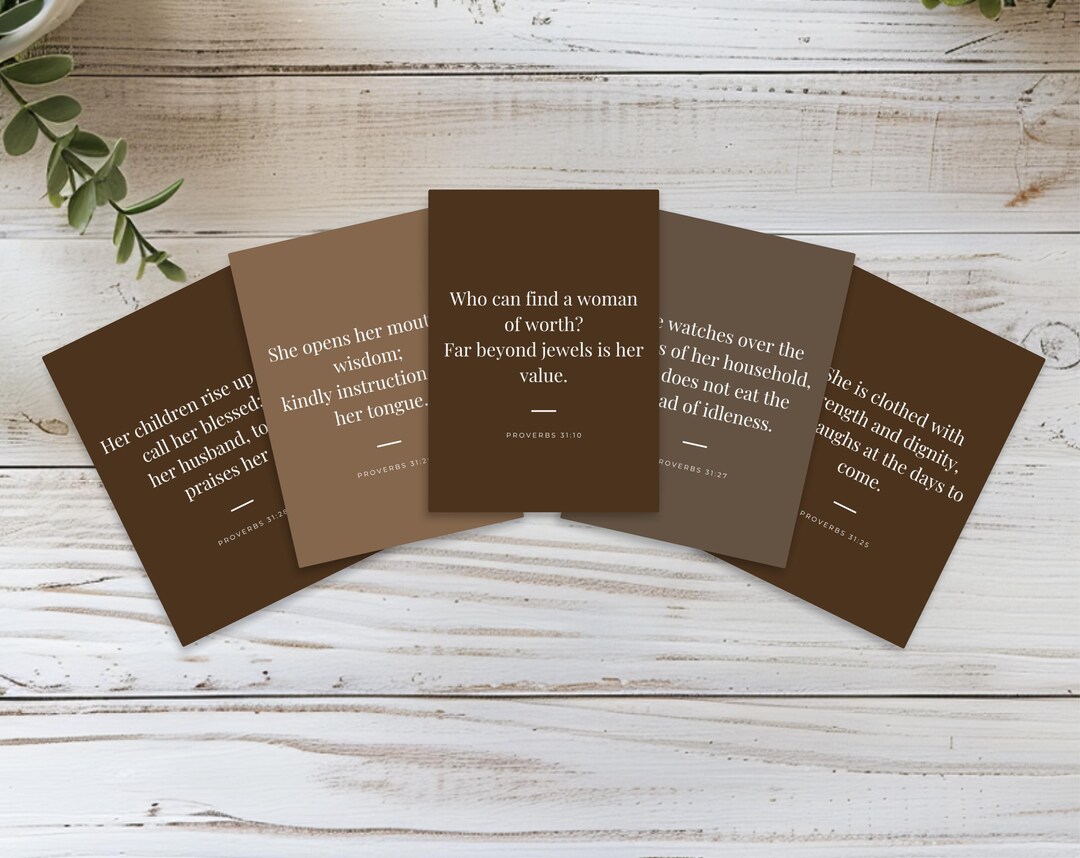 Proverbs 31 Woman Bible Verse Cards Printable (digital Download) - Etsy