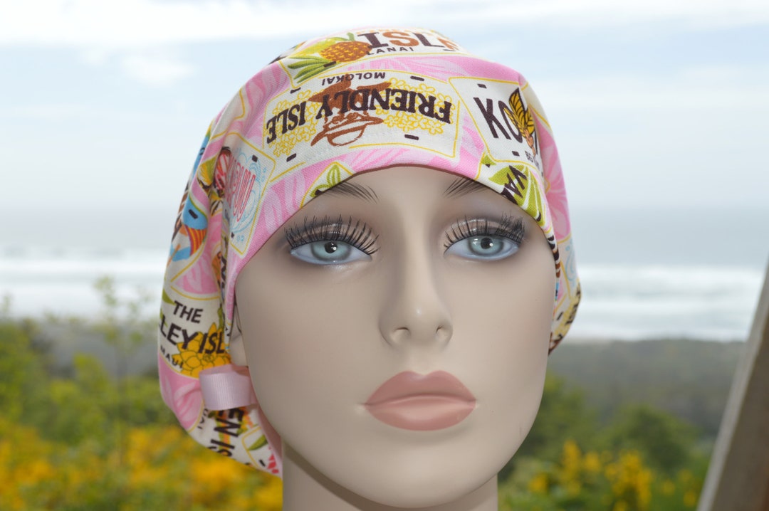 Aloha License Plates Womens Surgical Scrub Cap. Scrub Hat, Nurse Cap ...