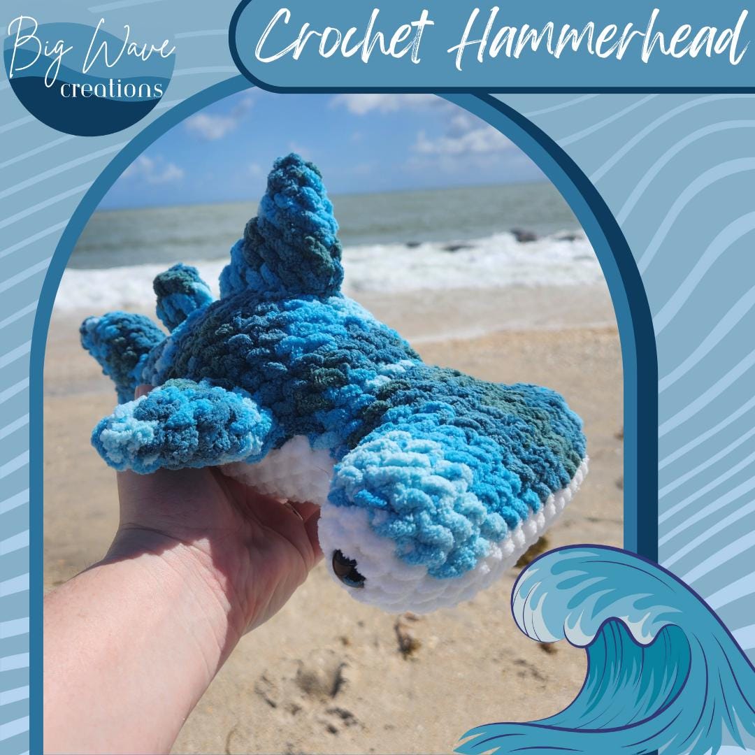 Crochet Hammerhead Shark | Medium Size | Customizable | Made to Order ...
