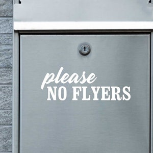 No Flyers Please Vinyl Decal for Wall Mount Mailbox Sign - Etsy