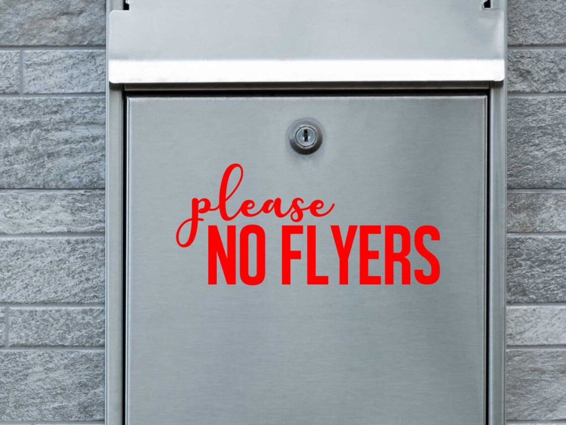 No Flyers Please Vinyl Decal for Wall Mount Mailbox Sign - Etsy Canada