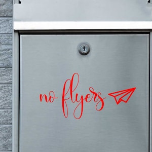 No Flyers Vinyl Decal for Wall Mount Mailbox Sign Sticker - Etsy
