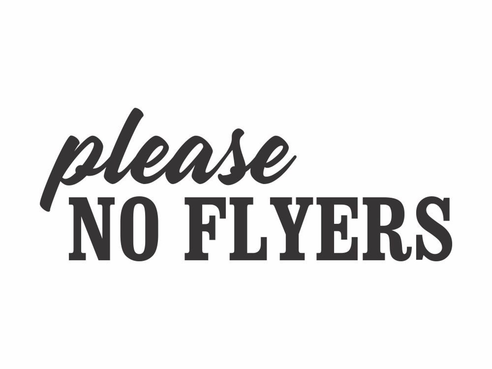 No Flyers Please Vinyl Decal for Wall Mount Mailbox Sign - Etsy