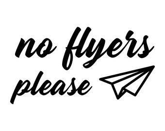 No Flyers Please Vinyl Decal for Wall Mount Mailbox Sign | Etsy