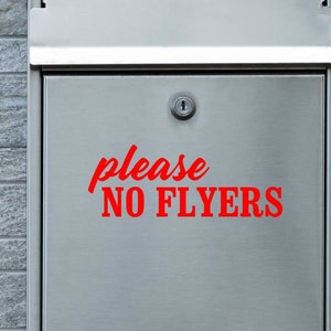 No Flyers Please Vinyl Decal for Wall Mount Mailbox Sign - Etsy