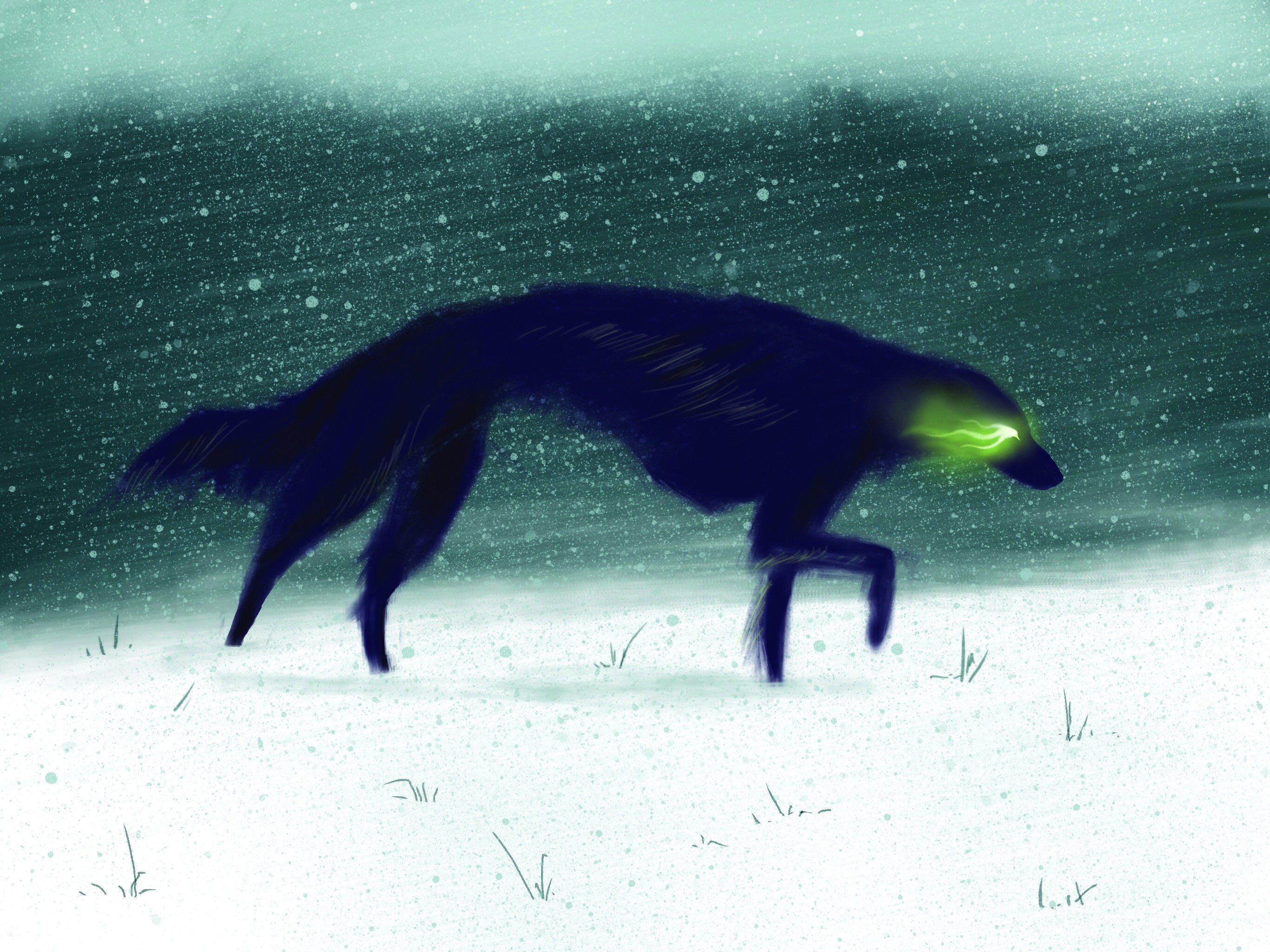 Night Hound Art Print Illustration Poster Wall Art - Etsy.de