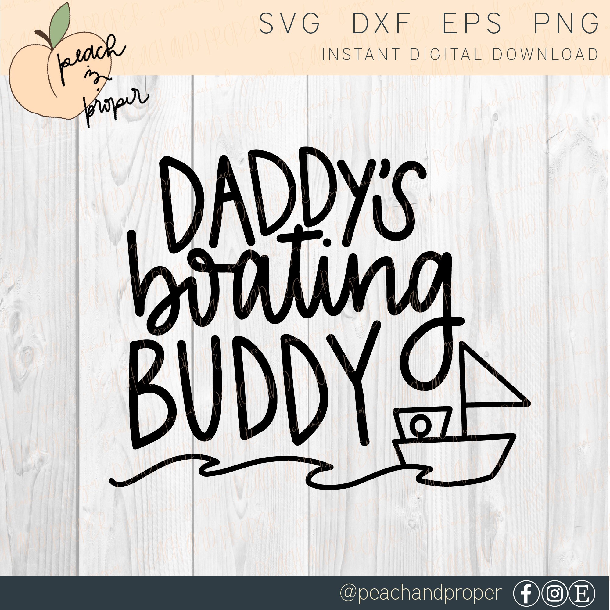 Daddy's Boating Buddy SVG Boat Svg Boating Svg Summer Svg Dad SVG ...