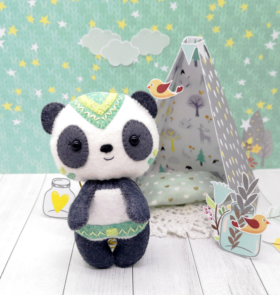 Felt Animal Pattern Panda Sewing Pattern Toy DIY PDF Forest - Etsy