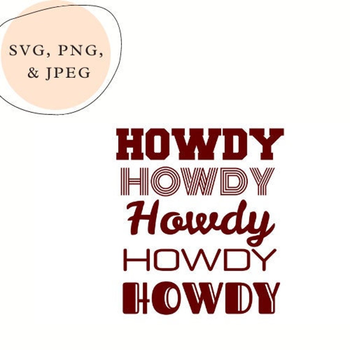 Howdy Digital Instant Download Cut Files SVG PNG JPEG - Etsy