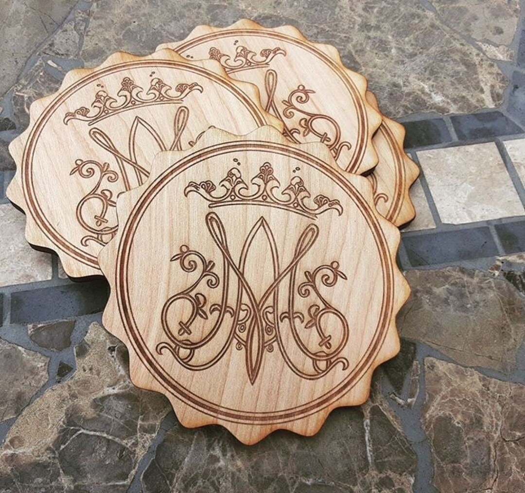 Auspice Maria Coasters, Hail Mary Coasters, Marian Coasters, Blessed ...