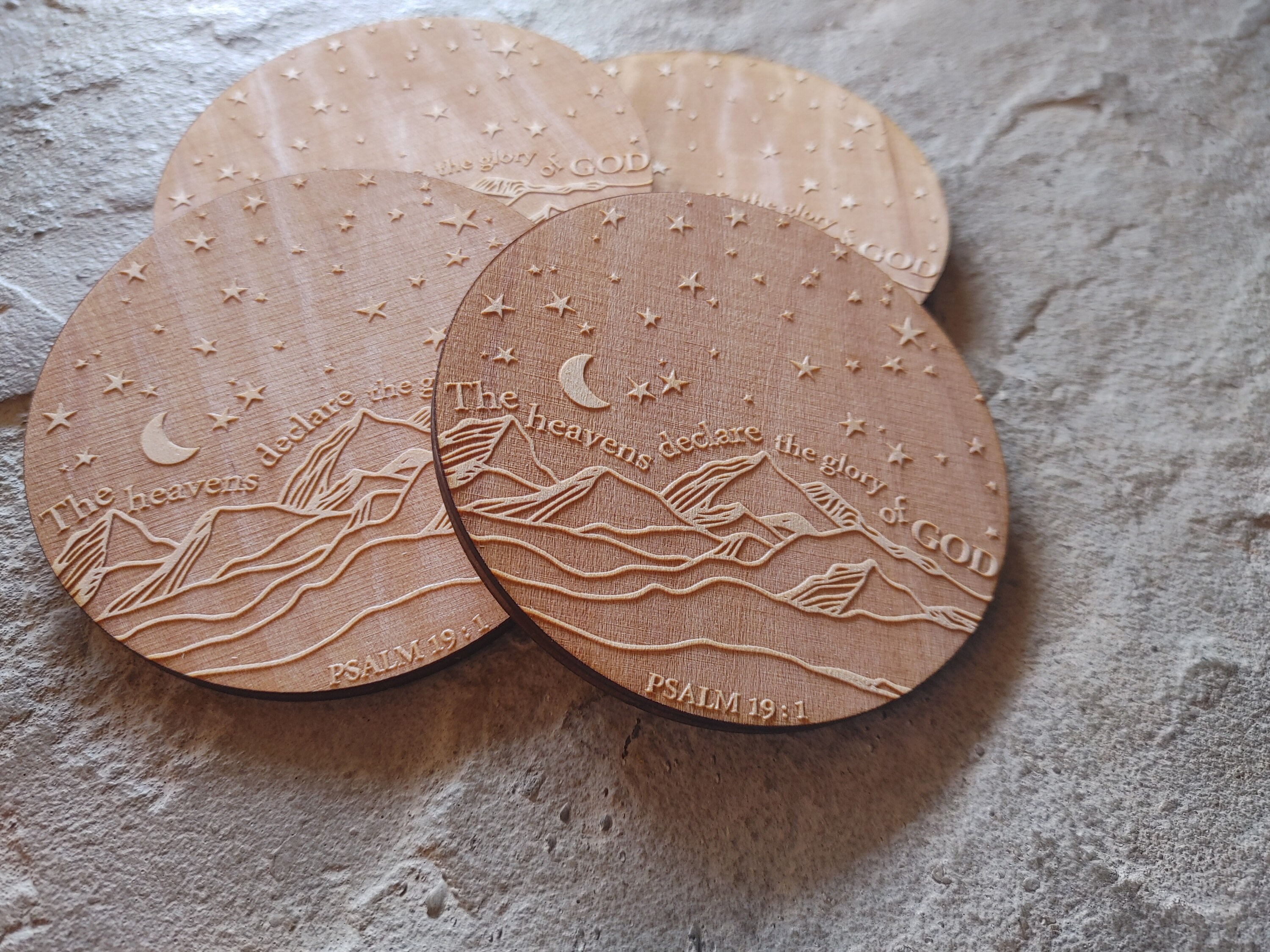 Glory of God Coasters, Psalm 19:1 Coasters, Star Coasters, Mountain ...